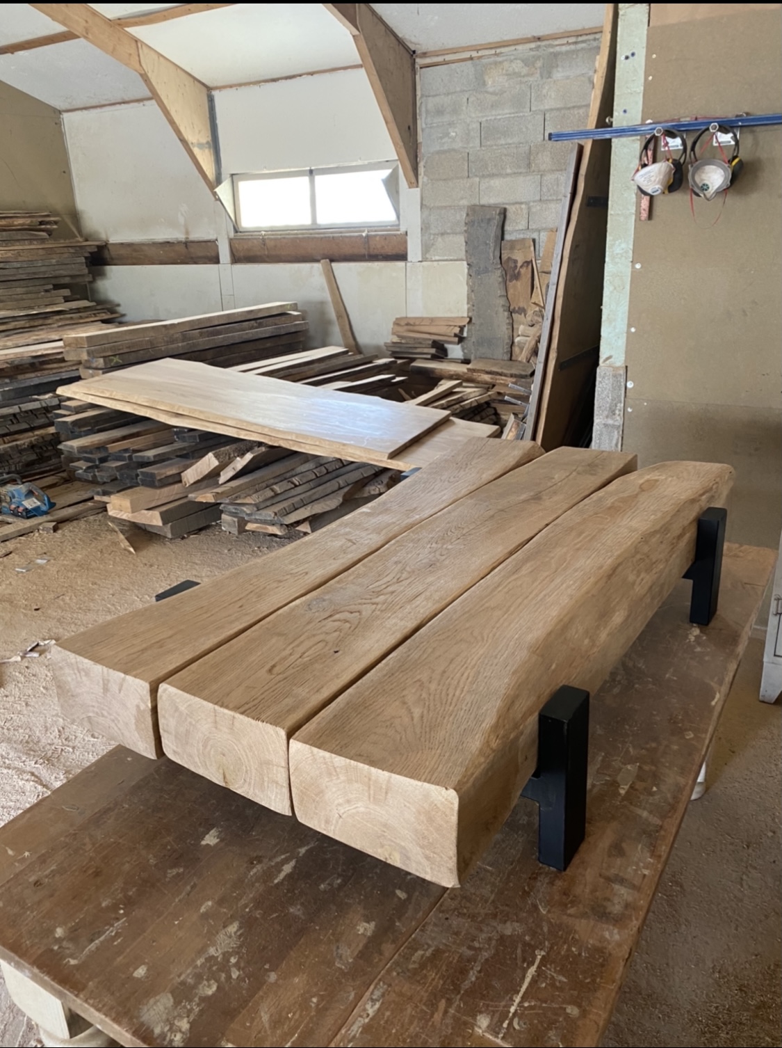 Table basse à base de poutres de chêne - Aux Bois Flottés